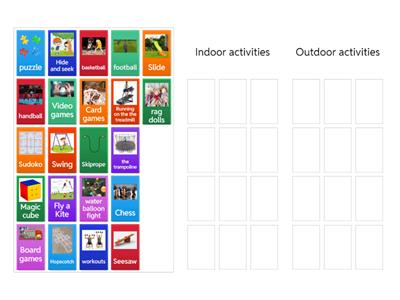 Indoor outdoor activities - Teaching resources