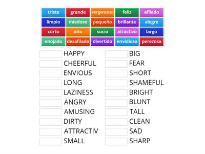 Adjectives - Recursos didácticos