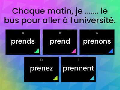 Le verbe prendre - Ressources pédagogiques