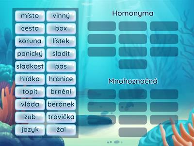 Slova mnohoznačná a homonyma - Výukové zdroje