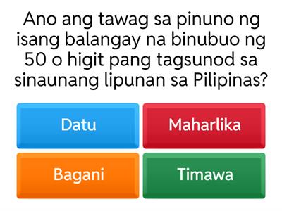 Antas ng sinaunang tao sa lipunan - Aktibidad sa pagtuturo