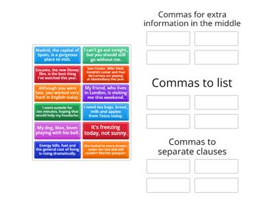 Commas - Teaching resources