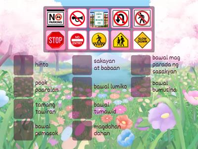 Mga babala sa kalsada - Aktibidad sa pagtuturo