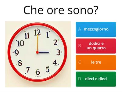 Italiano L2 Che ore sono - Risorse didattiche