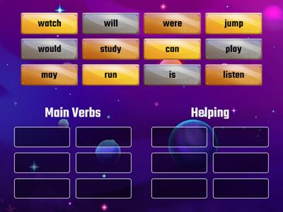 Verbs Main and helping - Recursos didácticos