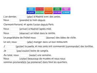 Français Passé composé - Ressources pédagogiques