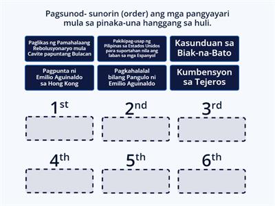 Pagsunodsunod ng mga pangyayari - Aktibidad sa pagtuturo