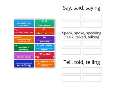 Say tell speak talk - Recursos didácticos