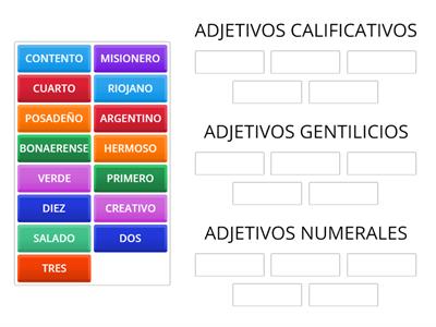 Adjetivos calificativos gentilicios y numerales - Recursos didácticos