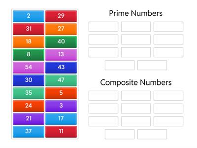 Numbers Prime and composite - Teaching resources