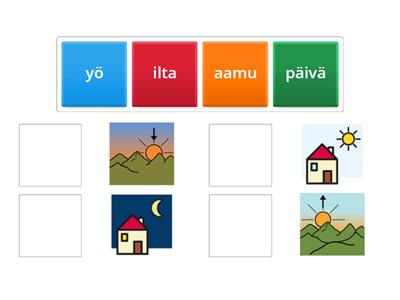 Kellonajat ja vuorokaudenajat - Tehtävät
