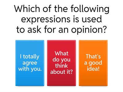 Asking and giving for opinions - Teaching resources