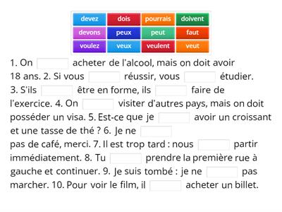Devoir pouvoir vouloir - Ressources pédagogiques