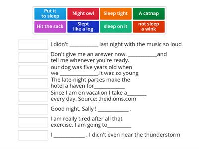 Sleep - Recursos didácticos