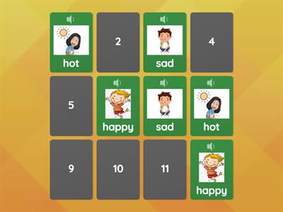 Happy sad hungry thirsty hot cold - Teaching resources