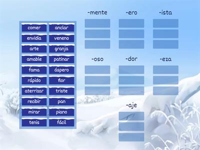 Sufijos dor dora ista ero era erïa - Recursos didácticos