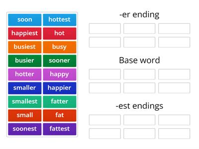 Adjectives Comparative endings - Teaching resources