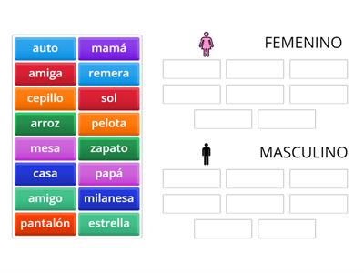 Portugues masculino femenino - Recursos didácticos