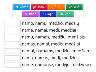 Daiktavardziu linksniavimas - Mokymo ištekliai