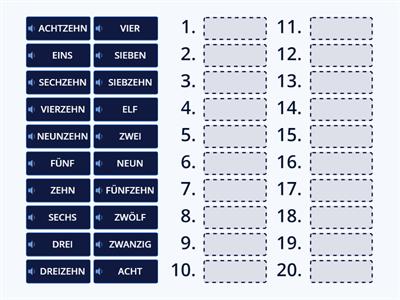 Zahlen 1 bis 12 - Unterrichtsmaterialien