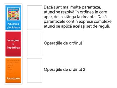Clasa 3 Ordinea efectuarii operațiilor - Resurse didactice