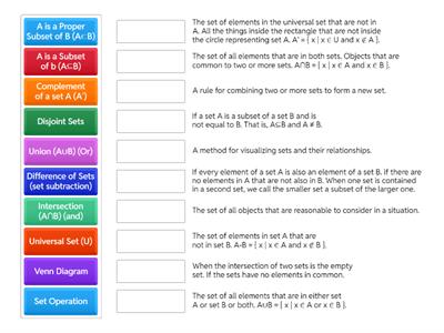 Subsets and set operations - Teaching resources