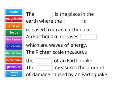 Earthquakes - Teaching resources