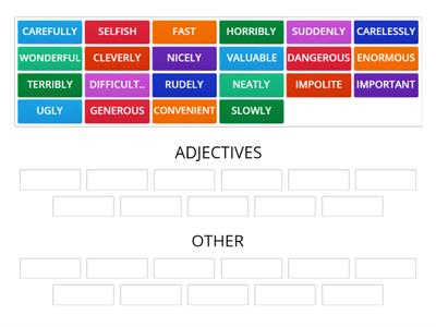 Adjectives Nouns sort - Teaching resources