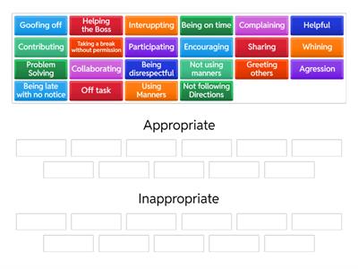 Inappropriate behaviors - Teaching resources