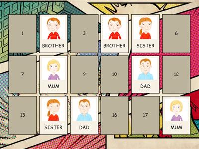 Family Members memory game - Recursos didácticos