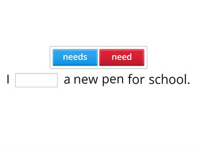 Have need want like - Recursos didácticos