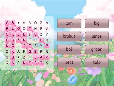 Woordzoeker lente - Leermiddelen