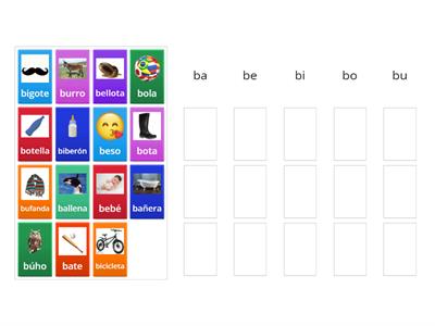 Ba be bi bo bu - Recursos didácticos