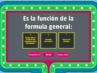 Formula general - Recursos didácticos