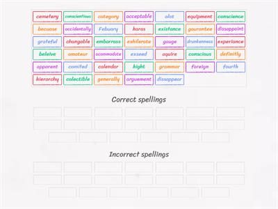 Commonly misspelled words - Teaching resources