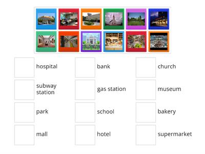 Places in the city memory game - Recursos de ensino