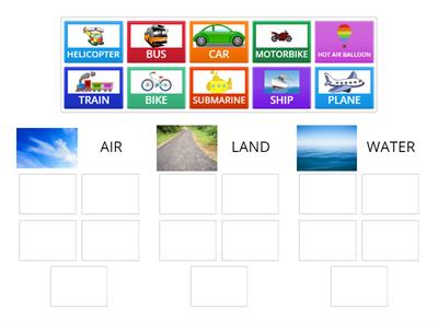 Air water and land transports - Recursos didácticos