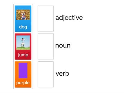 Noun verb adjective game - Teaching resources