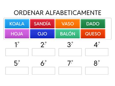 Primaria 3º orden alfabético - Recursos didácticos
