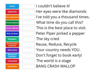 Language techniques quiz - Teaching resources