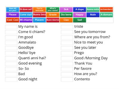 Italian Greetings in - Teaching resources