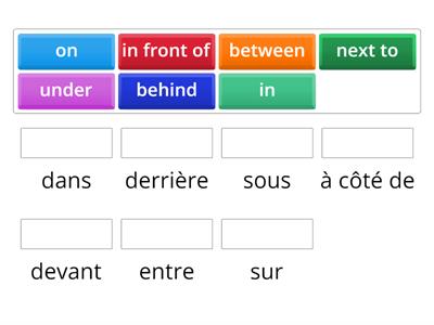 Collége Anglais Prépositions de lieu - Teaching resources
