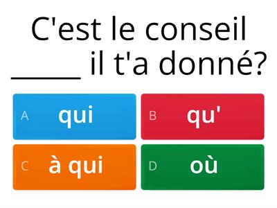 Pronoms relatifs qui que où - Ressources pédagogiques