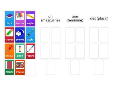 School bag items - Teaching resources