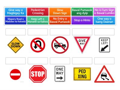 Mga babala sa kalsada - Aktibidad sa pagtuturo