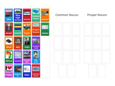 Common and proper nouns with pictures - Teaching resources