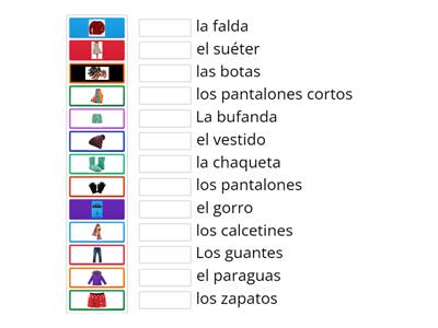 Spanish Ropa - Recursos didácticos