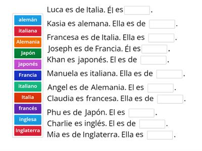 Paises nacionalidades - Teaching resources