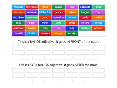 Adjectives Bangs - Teaching resources