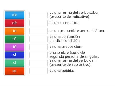Tilde diacrítica en monosílabos - Recursos didácticos